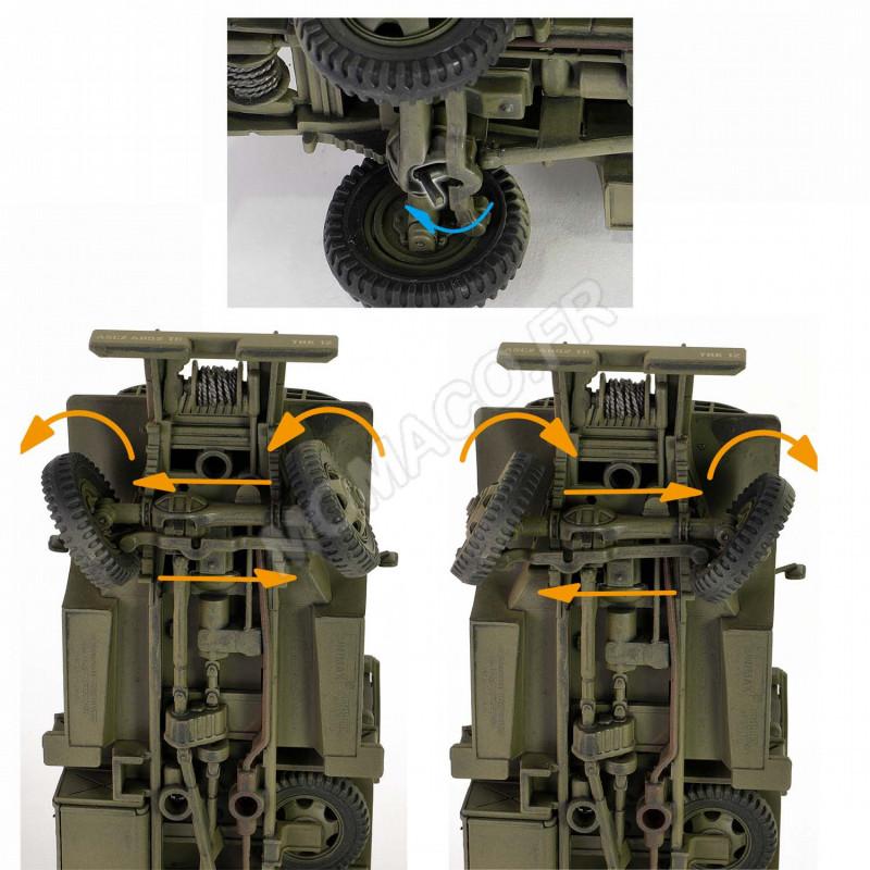 GMC CCKW 353B AVEC CABINE DE TYPE 1609 AVEC MITRAILLEUSE M37 ET FIGURINES (VEHICULE AVEC ARCEAU)